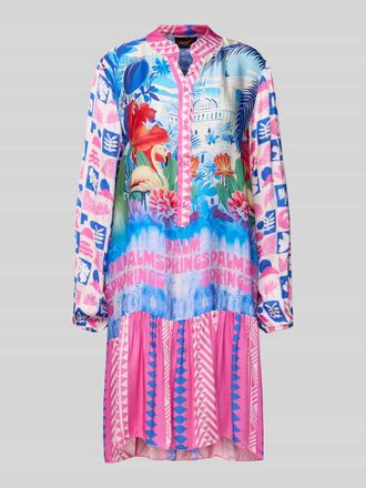 Miss Goodlife Knielanges Tunikakleid aus Viskose mit Knopfleiste