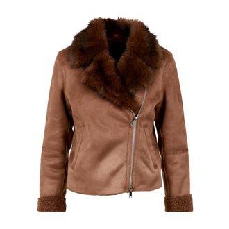 Betta Corradi Veste en peau lain&eacute;e - Femme - Vestes - Brun - Taille: 38 FR