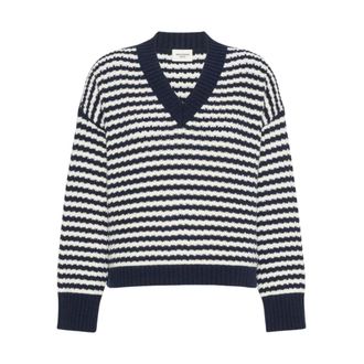 Max Mara Pull Col V Ray&eacute; - Femme - Pulls - Multicolore - Taille: 40 FR