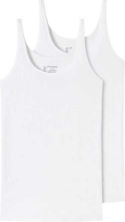 Schiesser Damen Tops | Organic Cotton | 2er Pack | 174389 (48, weiß)