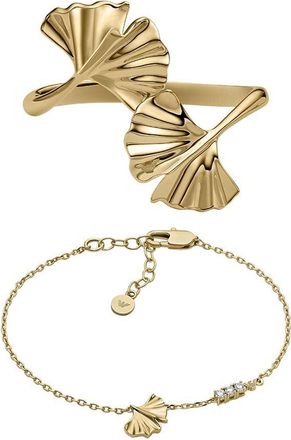 Emporio Armani Damen Goldfarbener Messing Armband, Set