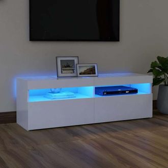vidaXL Vidaxl - Meuble tv avec lumi&egrave;res led blanc 120x35x40 cm