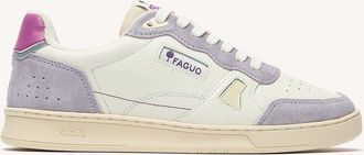 Faguo Baskets blanc et rose gris&eacute; cuir