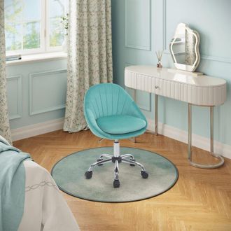 Woltu B&uuml;rostuhl Ergonomischer,B&uuml;rostuhl Schminkstuhl drehbar, Schreibtischstuhl mit Rollen, bis 150 kg belastbar, Drehstuhl f&uuml;r Arbeitszimmer Schlafzimmer