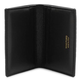 Tom Ford Portemonnaies - Bifold Wallet With Textured Crocodile Pattern - Gr. unisize - in Schwarz - f&uuml;r Damen