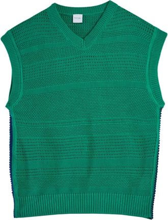 Paul Smith Homme, Pulls, Vert, Taille: M Gilet Tricot&eacute; Col V