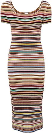 Paul Smith Gestreiftes Kleid aus Rippstrick - Nude