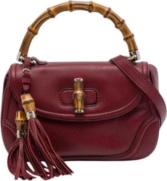 Gucci Sac bandouli&egrave;re New Bamboo doccasion - Femme - Pre-owned - Rouge - Taille: ONE Size