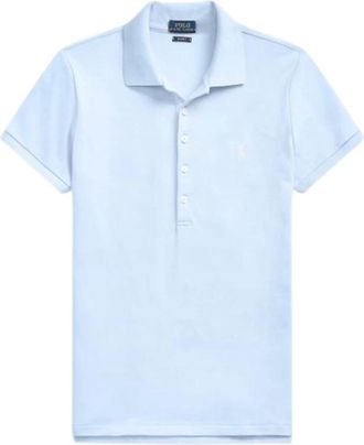 Ralph Lauren Femme, Tops, Bleu, Taille: 40 FR Polo Slim Fit &agrave; Manches Courtes