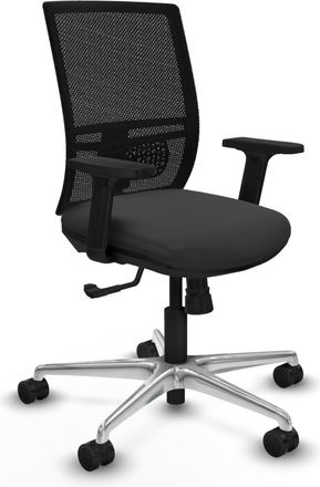 Piqueras y Crespo B&uuml;rostuhl mit Lendenwirbelst&uuml;tze Yunquera mit 2D-Armlehnen, ausgestattet mit 4 Positionen und Schneidschaum, mit Rollen von 65 mm, Nylon, Schwarz/Dunk