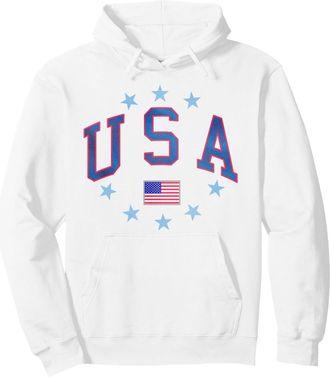 Trendy Apparel USA United States of America Flag and Stars Pullover Hoodie