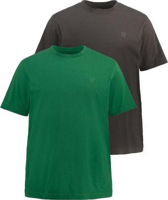 JP1880 Herren L-8XL bis 8XL, T-Shirt im Doppelpack, Basic-Shirt aus Reiner Jerseyqualität, Rundhals, Bequeme Passform smaragdgrün XXL 702637452-XXL