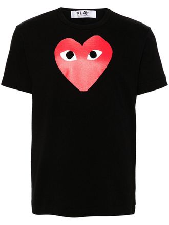Comme Des Garçons t-shirt Peeping Heart - Noir