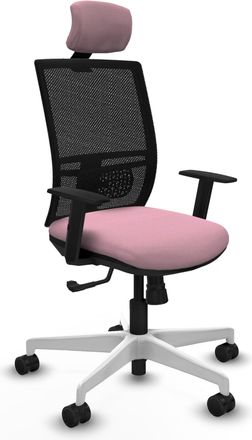 Piqueras y Crespo Yunquera Computerstuhl mit 1D-Armen, h&ouml;henverstellbarer Lendenwirbelst&uuml;tze und h&ouml;henverstellbarem Kopfteil, ausgestattet mit 4 Positionen, Schwarz/Ros