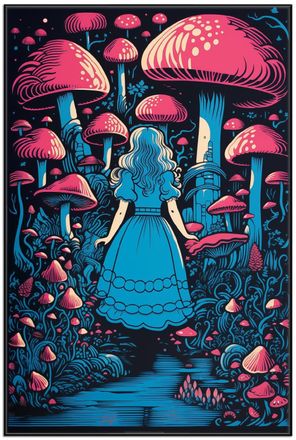 Wallario Wandbild - Im Reich der Fantasie in Premiumqualität, Poster mit schwarzem Rahmen, Größe: 61 x 91,5 cm