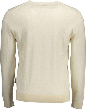 Napapijri Logo-Embroidered Cotton Sweater - Beige