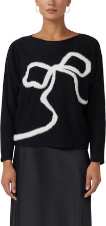 s.Oliver Feinstrickpullover aus Viskosemix mit Schleifen-Intarsie