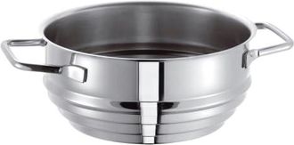 Schulte Ufer Wega Dämpfazfsatz mit Griffen aus Edelstahl in der Farbe Silber, Passend für Durchmesser von 16cm, 18cm, 20cm, 62420