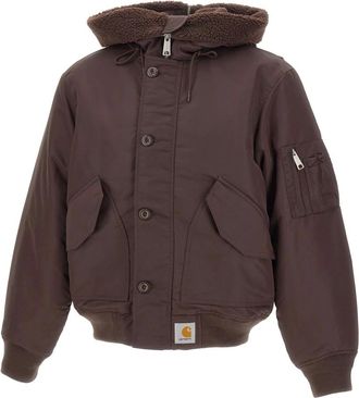 Carhartt Work in Progress Homme, Vestes, Violet, Taille: XS Hooded Oltera Bomber