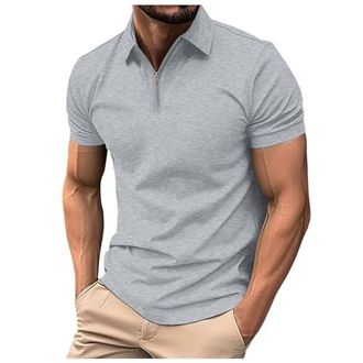Generic Polo &agrave; manches courtes pour homme - D&eacute;contract&eacute; - Solide - Vacances, gris, 3XL