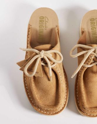Clarks Nomad - Mules en daim - Fauve-Neutre
