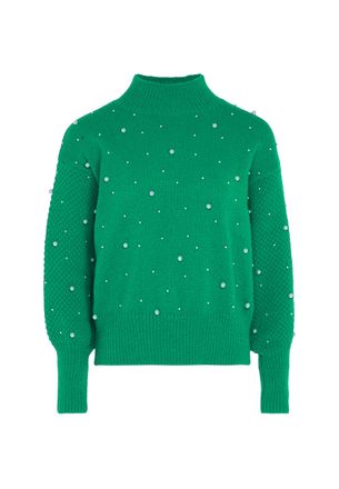 Faina Pullover mit Perlen Damen gr&uuml;n