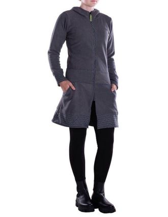 vishes Kapuzenfleecejacke Lange Kapuzenjacke Damen Fleece Hippiemantel &Uuml;bergangsjacke Hippie, Hoodie Style, Alternative Bekleidung