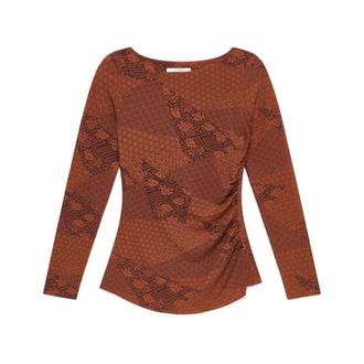 Maliparmi Maliparmi, Femme, Tops, Rouge, Taille: 42 FR T-shirt Kimono Mosa&iuml;que