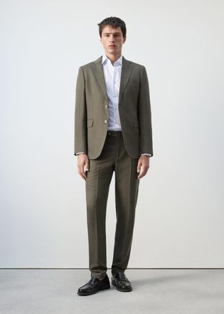 Mango Veste de costume Amalfi slim fit kaki - Homme - 46 - MANGO MAN