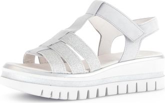 Gabor Damen Riemchensandalen, Frauen Sandalen,Strandschuhe,Sandaletten,Sommersandalen,bequem,flach,Sommerschuhe,lightgrey/Silber,39 EU / 6 UK