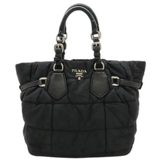 Prada Pre-owned Nylon Leder Henkeltasche - - Pre-owned - Damen - Schwarzk - ONE SIZE