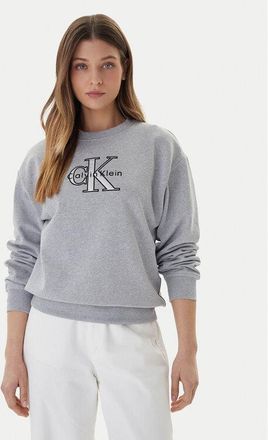 Calvin Klein Jeans Sweatshirt Foil Monologo LV047E825G Grau Regular Fit