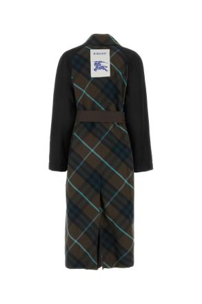 Burberry Womens Embroidered Gabardine Bradford Trench Coat Otter