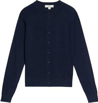 Marks and Spencer Cardigan &agrave; col Rond et Fermeture Avant boutonn&eacute;e Bleu Marine Femmes UK 20 (EU 48)