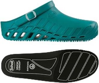 Scholl Clog Evo Vert + Semelles Pro Antistatiques avec Memory Cushion pour Clog Evo - Vert/Noir