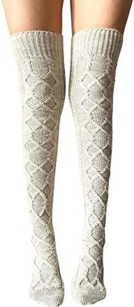 Generic Stalking Chaussettes de Noël en tricot avec monogramme pour femme, a, Taille unique