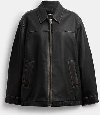 Coach Oversized Jacke Aus Loved-Leder