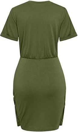 Generic Robe amincissante sans manches pour femme - Coupe ajust&eacute;e - Pour soir&eacute;e, Vert, M