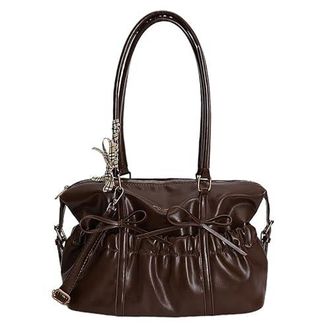 Generic Sac &agrave; bandouli&egrave;re pliss&eacute; en cuir synth&eacute;tique tendance avec sac &agrave; main sous les bras pour femme, travail, shopping, voyage, quotidien, marron, 330.00 x