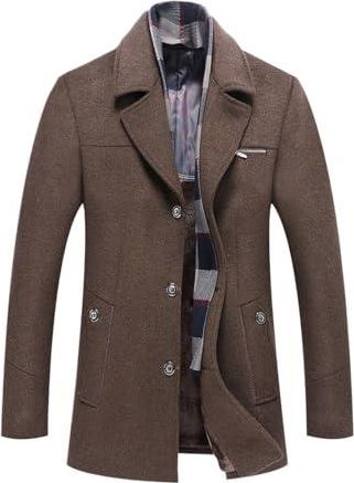 Generic Manteau Homme Hiver Chaud,Produit classification Manteau dhiver chaud en laine pour homme - Profil intemporel et coupe moderne pour p&eacute;riode hivernale 