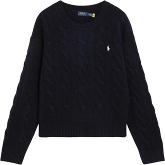 Polo Ralph Lauren Pullover aus Wolle und Kaschmir im Zopfmuster - - Knitwear - Damen - Blau - M
