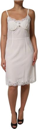 Dolce & Gabbana Femme, Robes, Blanc, Taille: 42 FR Slip Dress