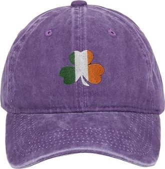 Generic Casquette de baseball en coton r&eacute;glable vieilli pour papa, casquette de baseball dartiste, violet, Taille unique