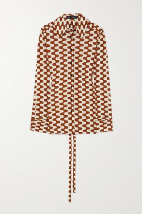 Proenza Schouler Chemisier En Jersey Imprim&eacute; &Agrave; Ceinture - Rouge