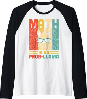 MathWare Funny Nerdy Math is No Prob-Llama, Pi Day Math Teacher Retro Raglan