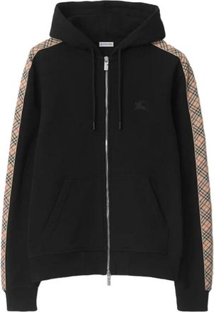 Burberry Homme, Sweatshirts et sweats à capuche, Noir, Taille: XL Check Trim Sweat à capuche Noir