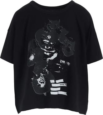 Yohji Yamamoto t-shirt à imprimé graphique - Noir