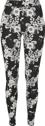 Urban Classics Damen Ladies Soft AOP Leggings blackflower, S