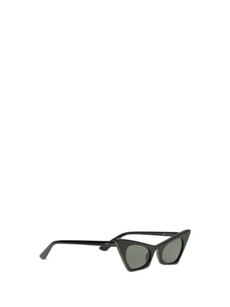 Alexander McQueen Womens Cat-Eye Sunglasses Black-Smoke Plastic Black/smoke