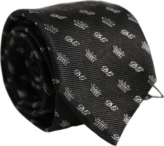Dolce & Gabbana DG Crown Silk Necktie - Black